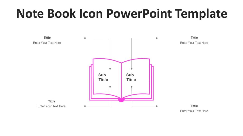 Note Book Icon PowerPoint Template : 100% Editable PPTx