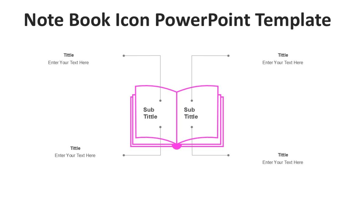 Note Book Icon PowerPoint Template : 100% Editable PPTx