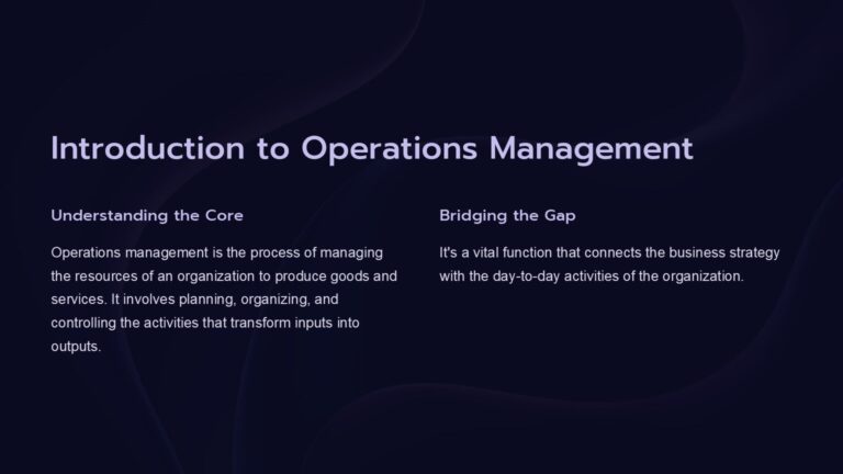 Operations Management PowerPoint Template : 100% Editable PPTx
