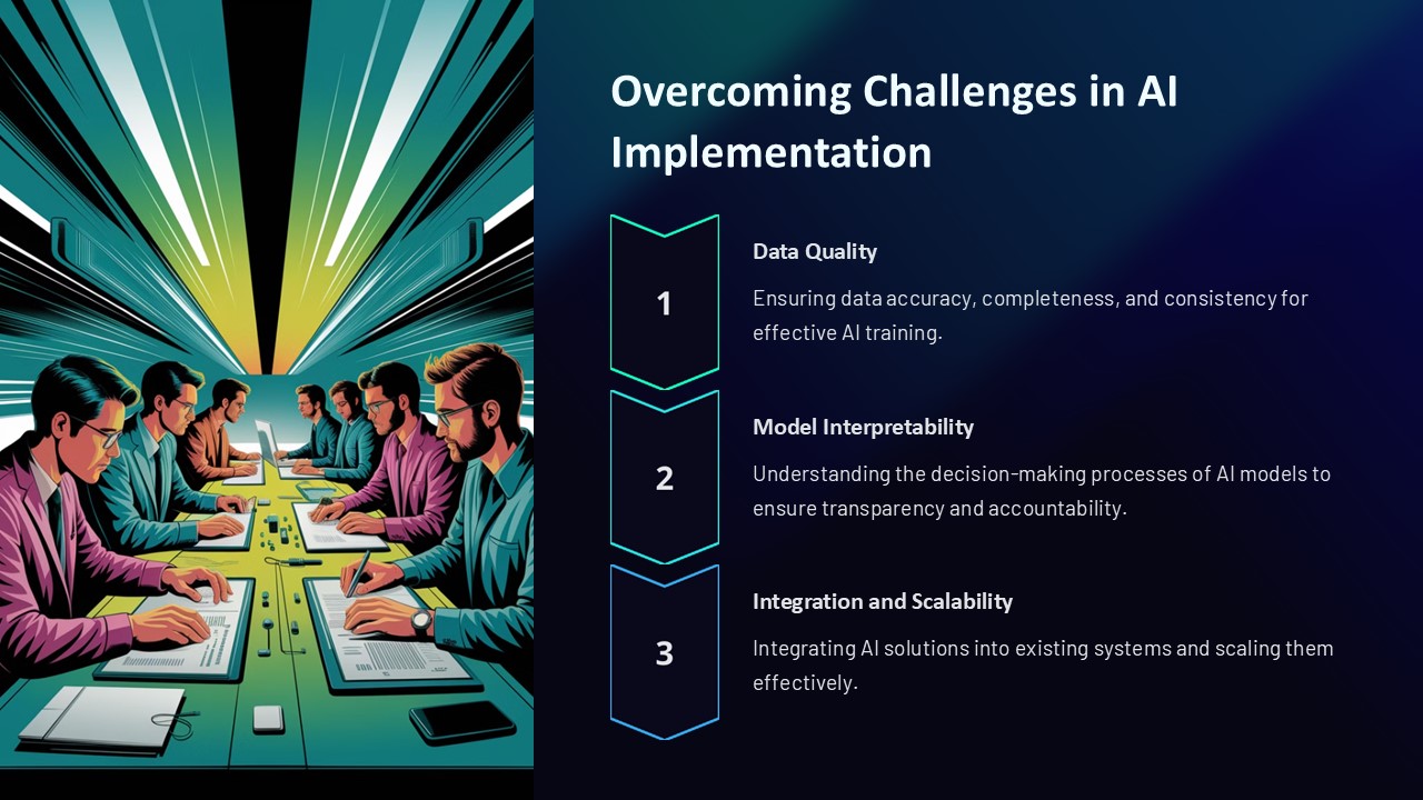 Overcoming Challenges in AI Implementation PowerPoint Presentation - PPTUniverse