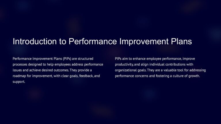 Performance Improvement Plan PowerPoint Template : 100% Editable PPTx