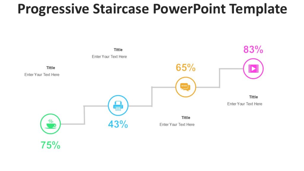 Progressive Staircase PowerPoint Template : 100% Editable PPTx