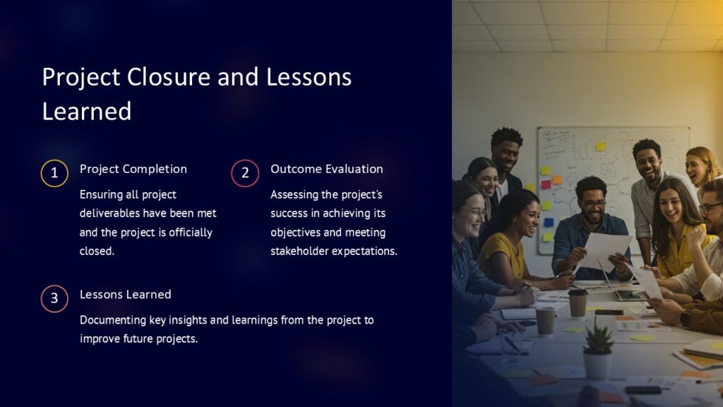 Project Closure and Lessons Learned PowerPoint Presentation - PPTUniverse