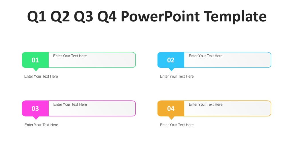 Q1 Q2 Q3 Q4 PowerPoint Template : 100% Editable PPTx
