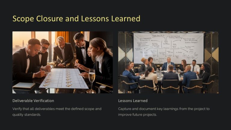 Scope Closure and Lessons Learned PowerPoint Presentation : 100% ...