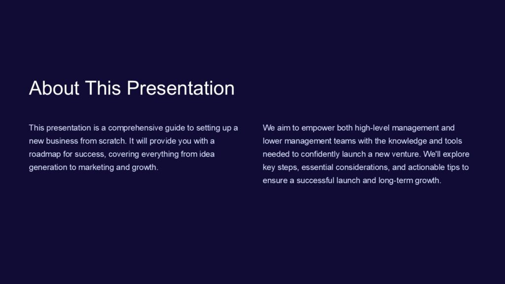 Setting Up New Business PowerPoint Template : 100% Editable PPTx
