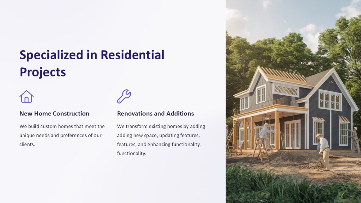 Specialized in Residential Projects PowerPoint Presentation : 100% ...