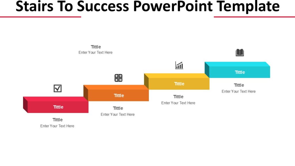 Stairs To Success PowerPoint Template : 100% Editable PPTx