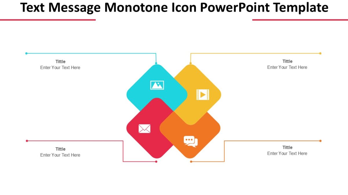 Text Message Monotone Icon PowerPoint Template : 100% Editable PPTx