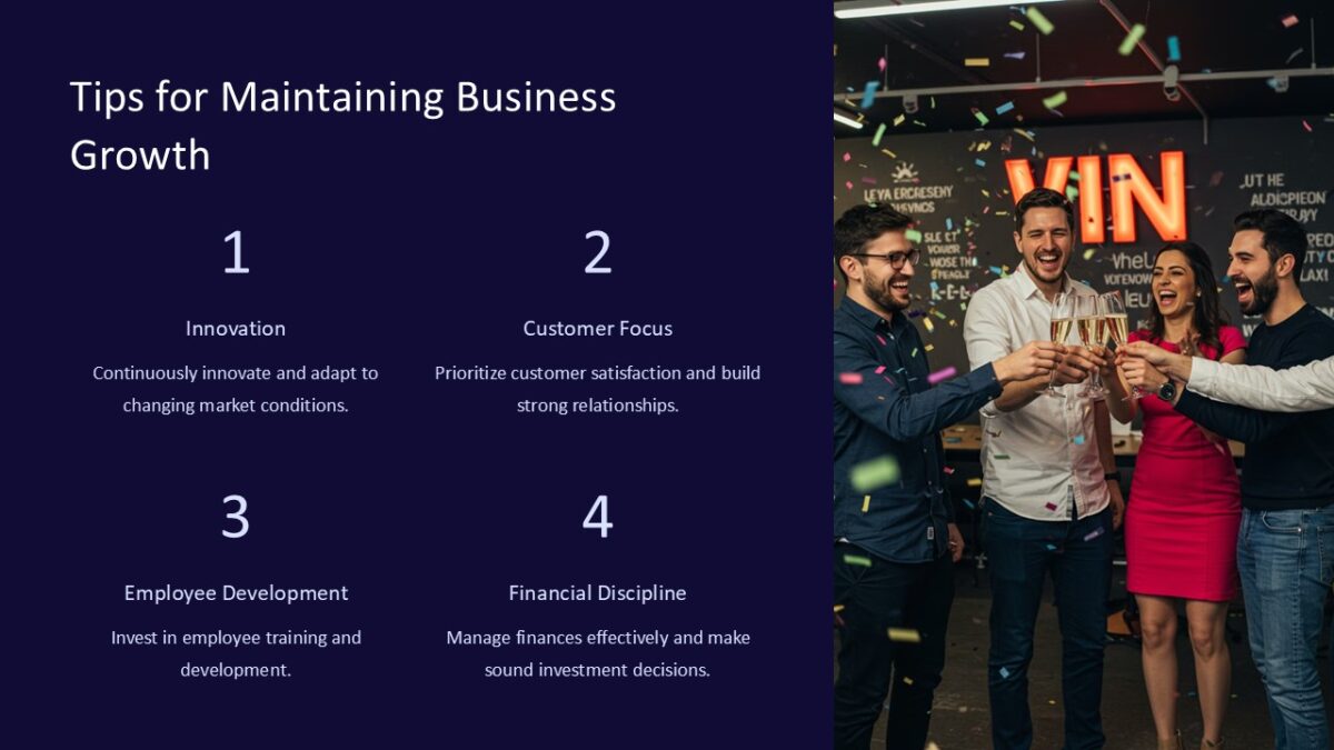 Tips for Maintaining Business Growth PowerPoint Presentation - PPTUniverse