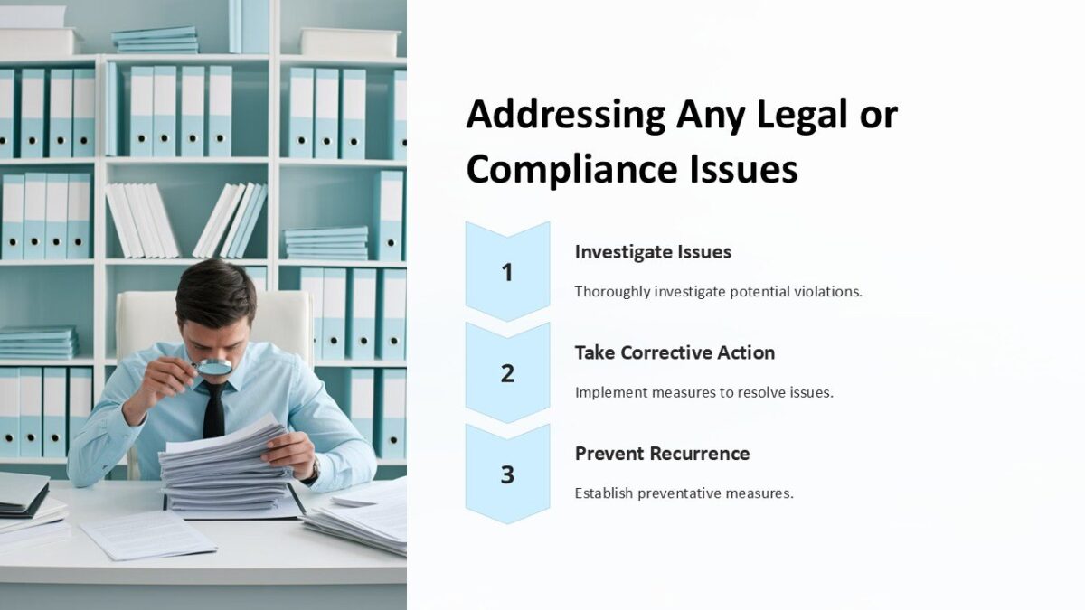 Addressing Any Legal or Compliance Issues PowerPoint Presentation - PPTUniverse