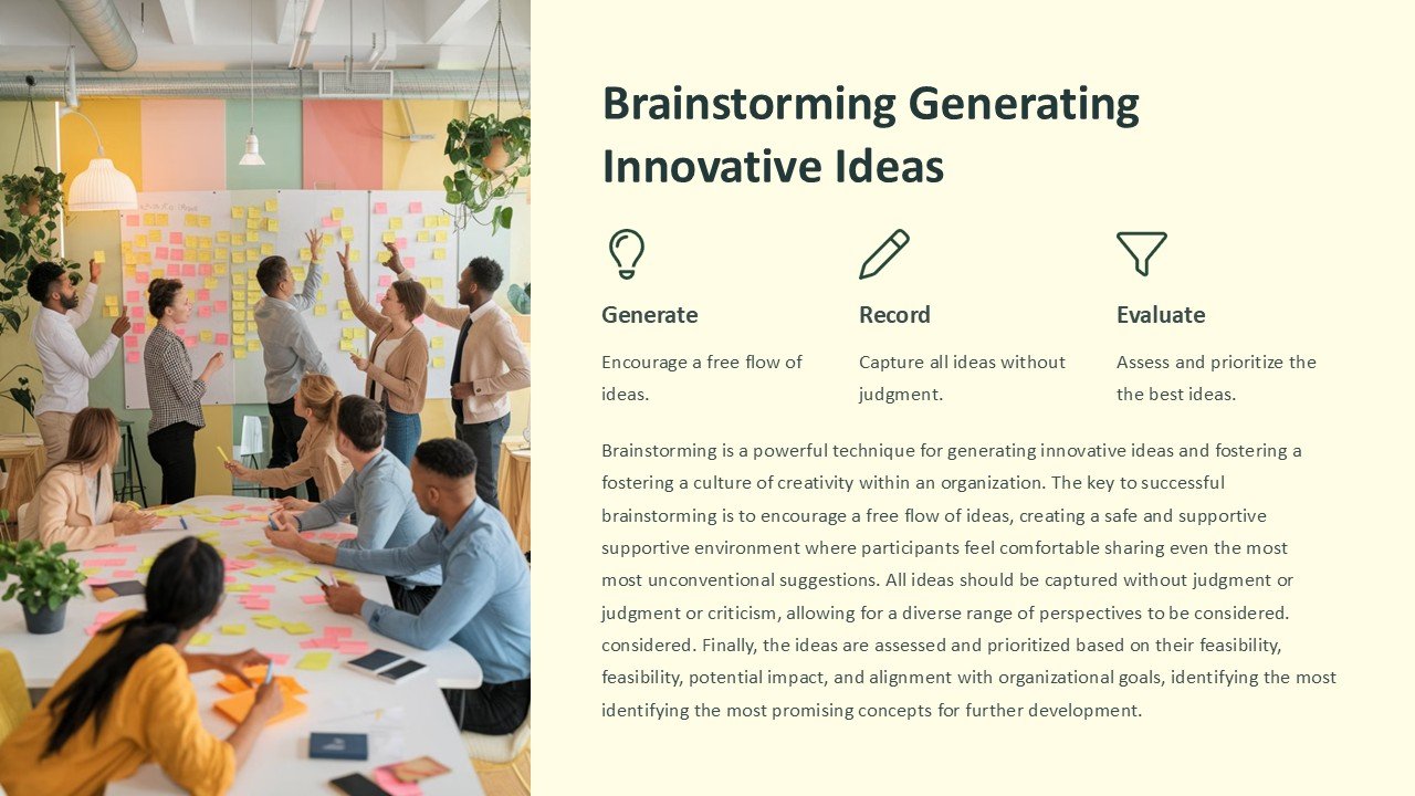 Brainstorming Generating Innovative Ideas PowerPoint Presentation - PPTUniverse