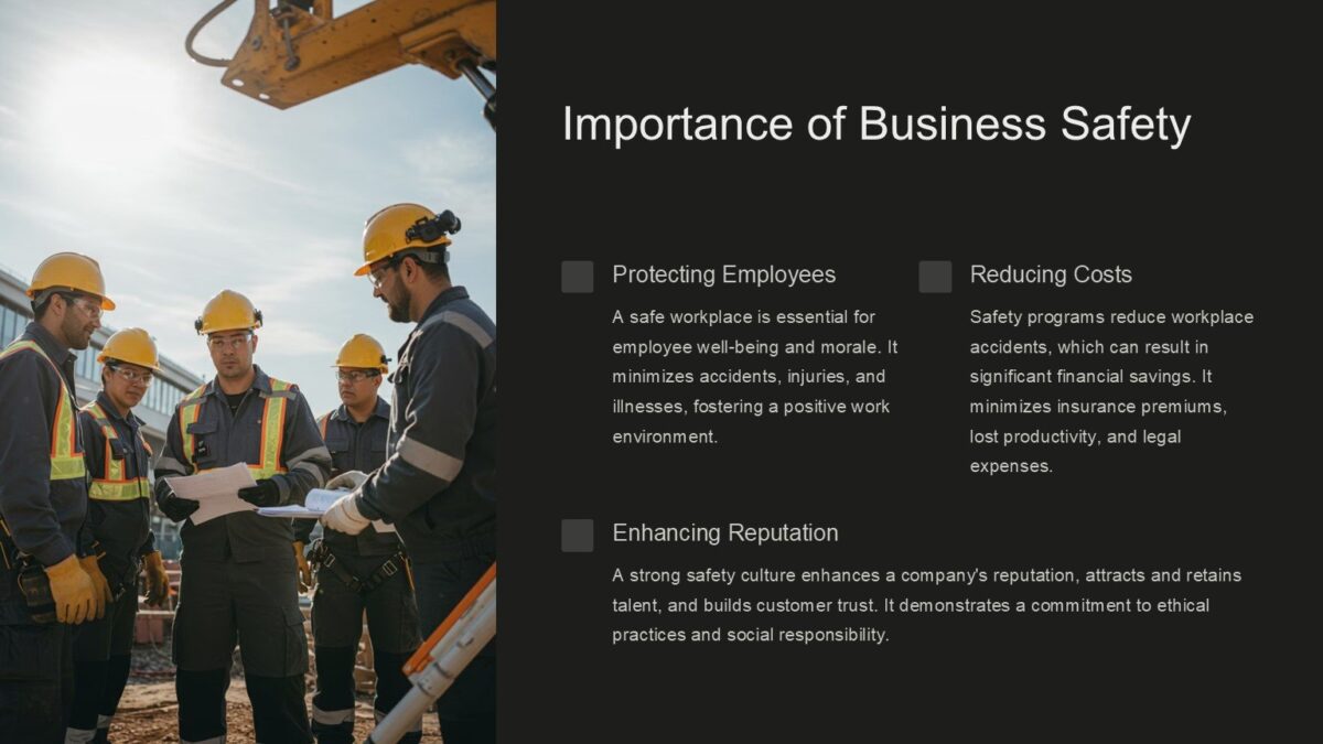 Business Safety PowerPoint Template : 100% Editable PPTx