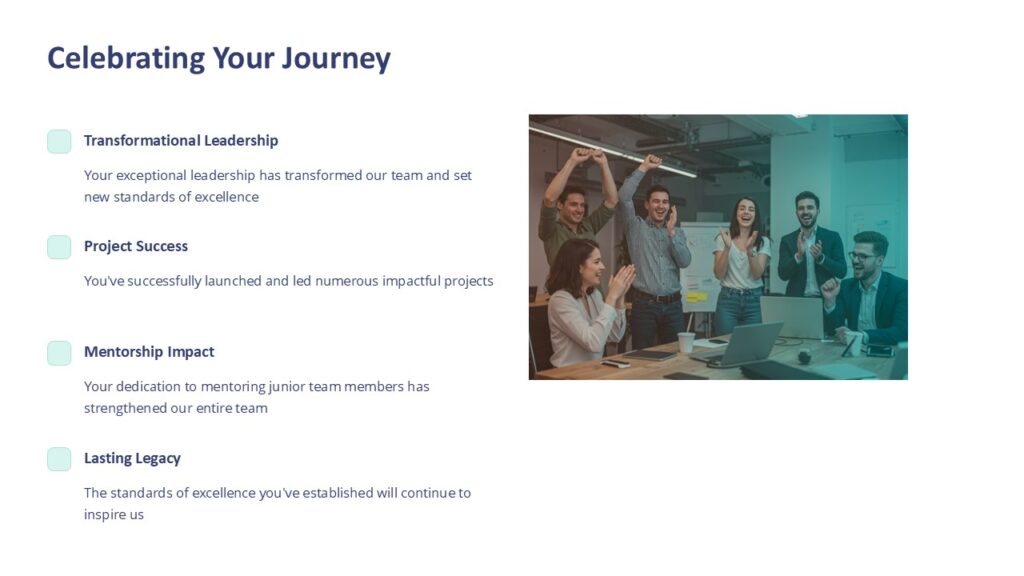 Celebrating Your Journey PowerPoint Presentation : 100% Editable PPTx