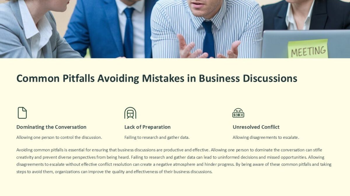 Common Pitfalls Avoiding Mistakes in Business Discussions PowerPoint ...