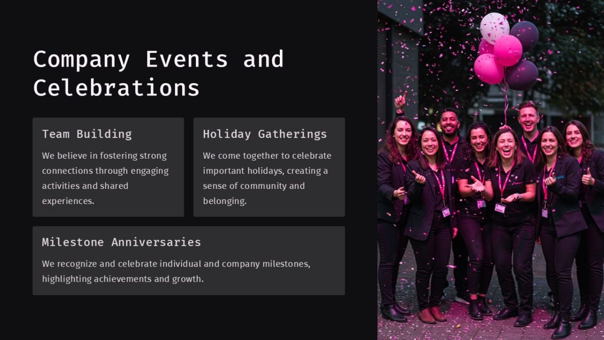 Company Events and Celebrations PowerPoint Presentation : 100% Editable ...