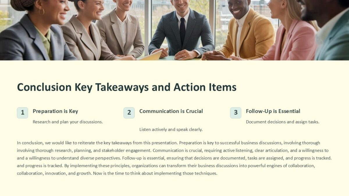 Conclusion Key Takeaways and Action Items PowerPoint Presentation - PPTUniverse