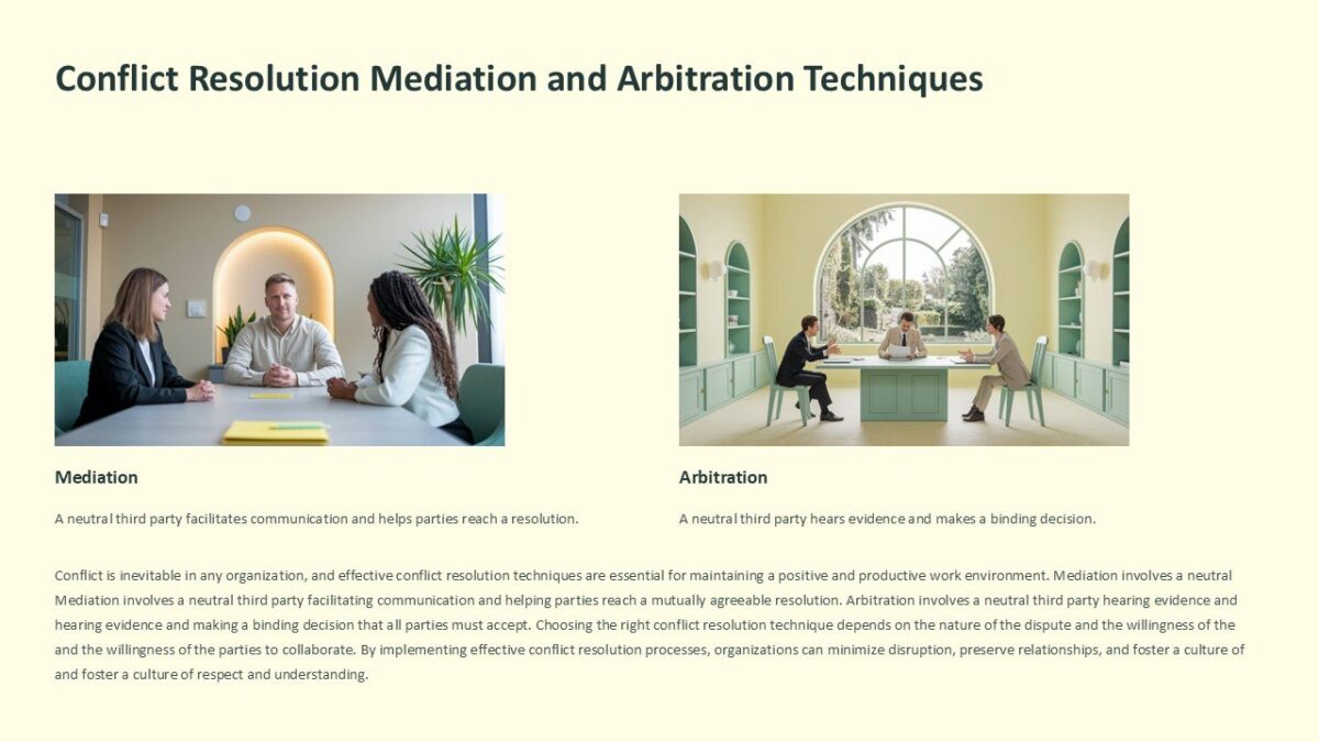 Conflict Resolution Mediation and Arbitration Techniques PowerPoint Presentation - PPTUniverse