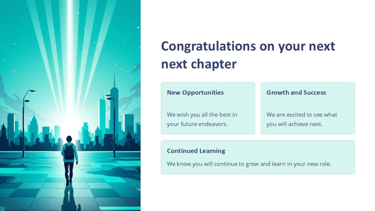 Congratulations on your next chapter PowerPoint Presentation : 100% Editable PPTx