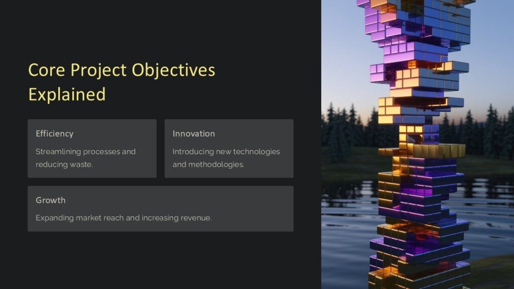 Core Project Objectives Explained PowerPoint Presentation : 100% Editable PPTx