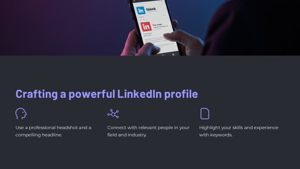 Crafting a powerful LinkedIn profile PowerPoint Presentation : 100% ...