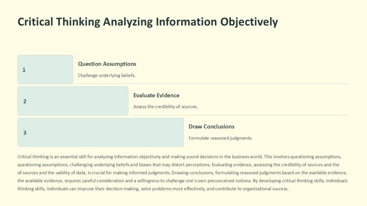 Critical Thinking Analyzing Information Objectively PowerPoint ...