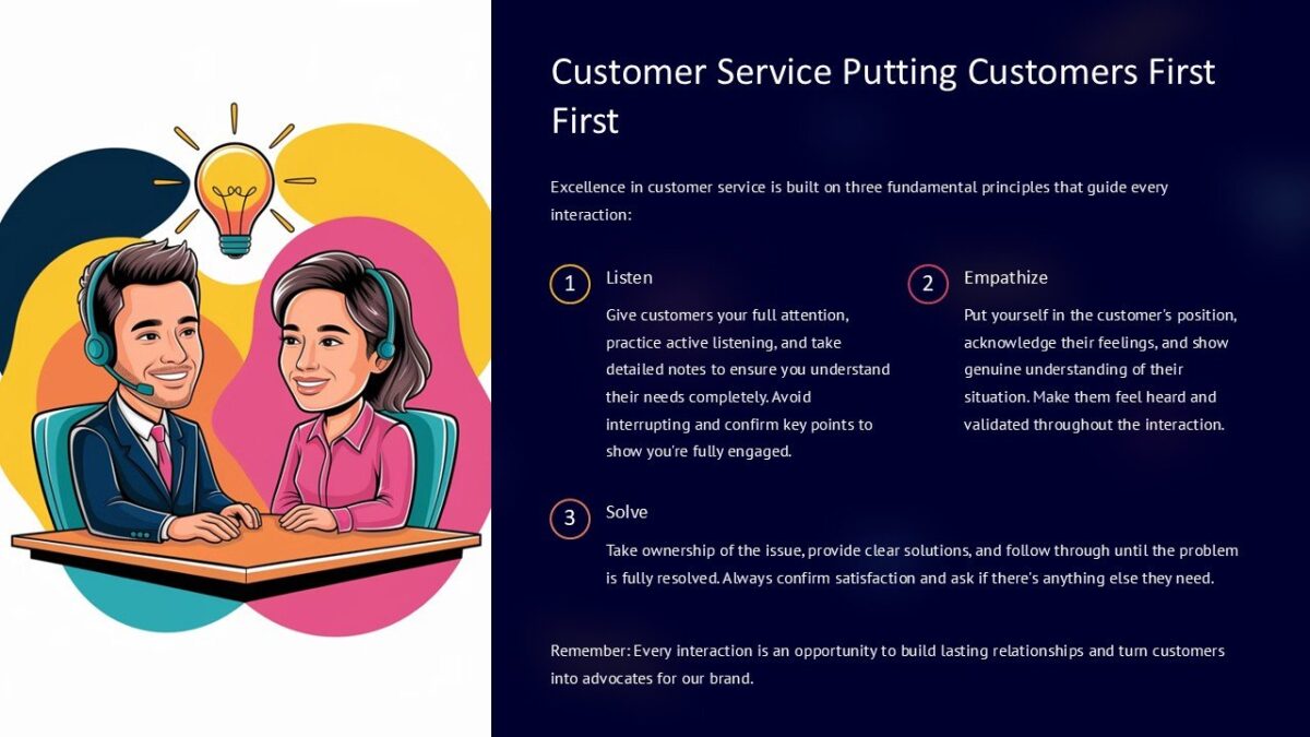 Customer Service Putting Customers First PowerPoint Presentation : 100% Editable PPTx