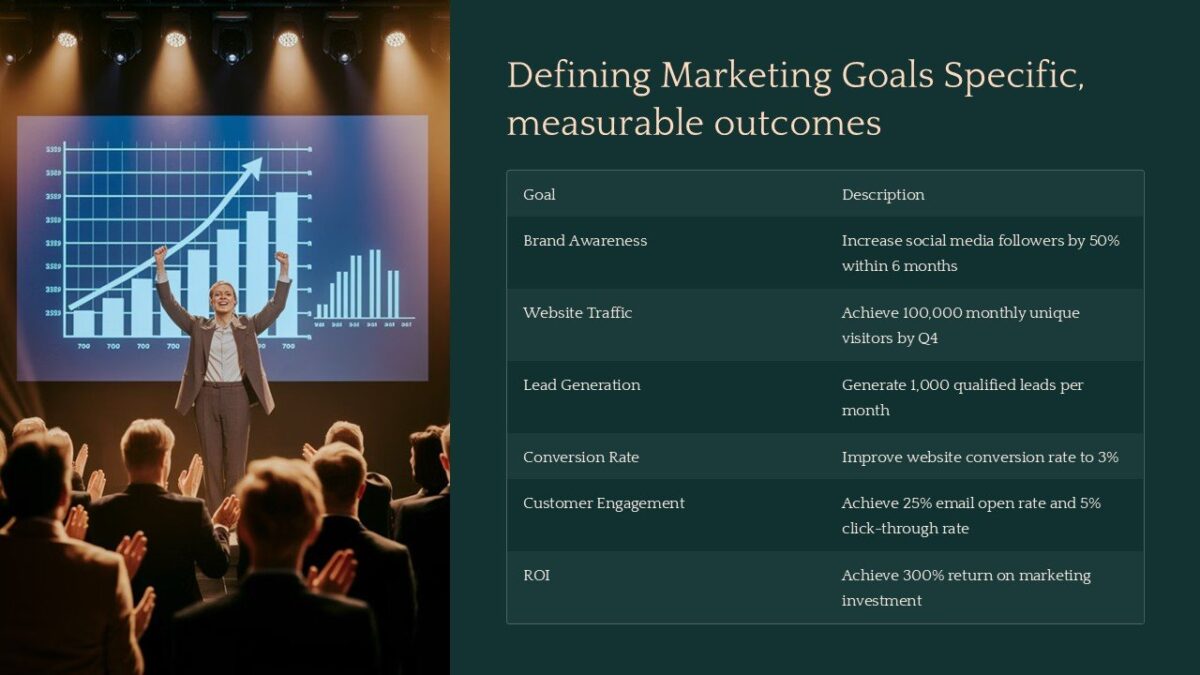 Defining Marketing Goals Specific, measurable outcomes PowerPoint ...