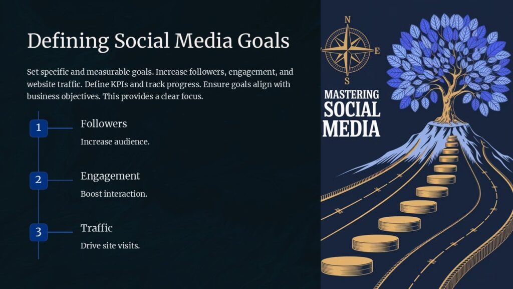 Defining Social Media Goals PowerPoint Presentation : 100% Editable PPTx
