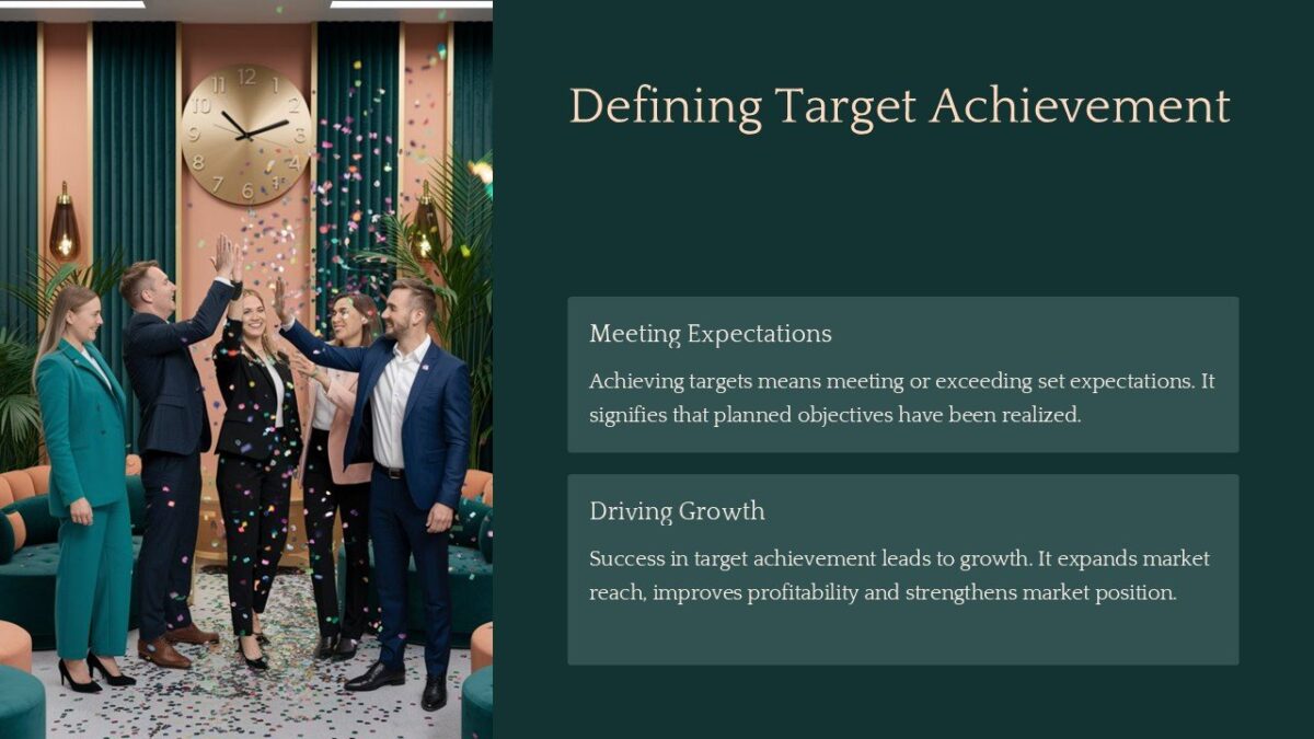 Defining Target Achievement PowerPoint Presentation : 100% Editable PPTx