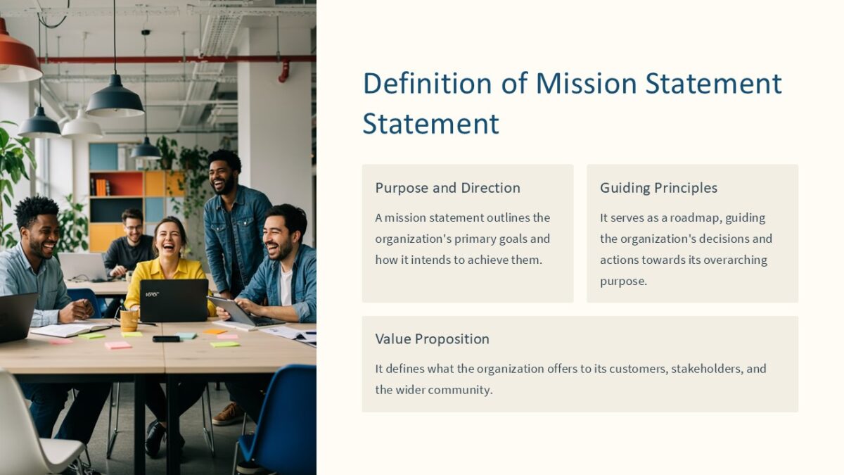 Definition of Mission Statement PowerPoint Presentation : 100% Editable ...