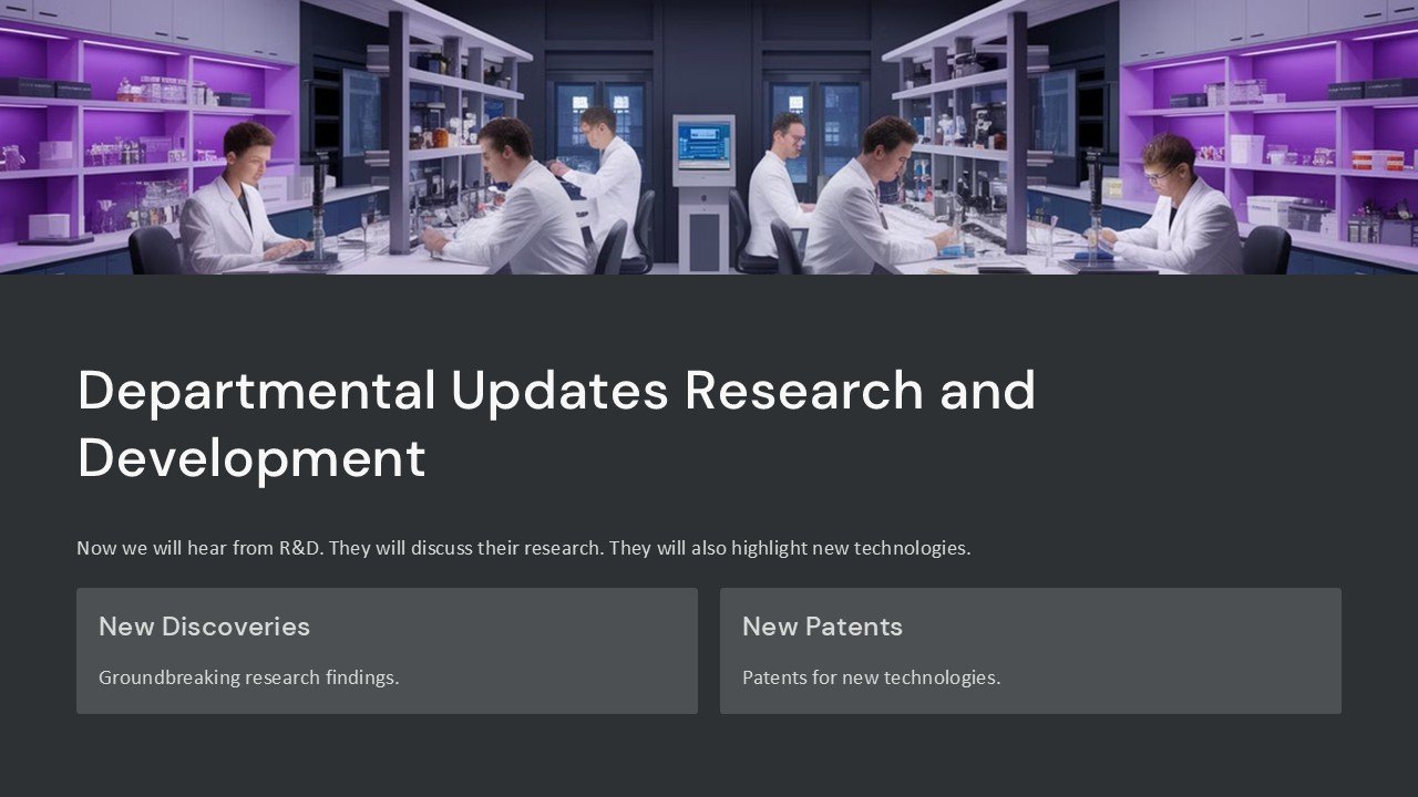 Departmental Updates Research and Development PowerPoint Presentation ...