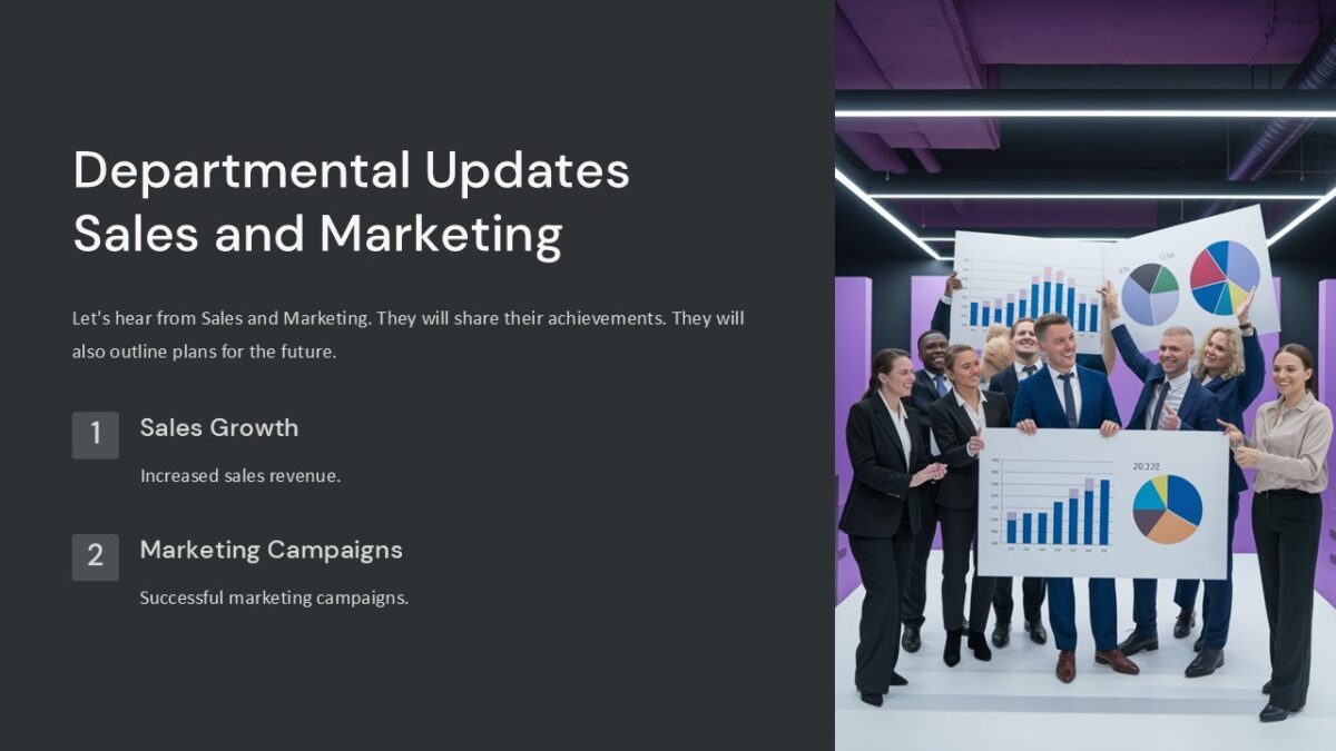 Departmental Updates Sales and Marketing PowerPoint Presentation : 100% ...