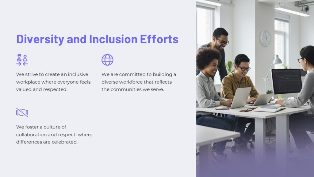 Diversity and Inclusion Efforts PowerPoint Presentation : 100% Editable ...