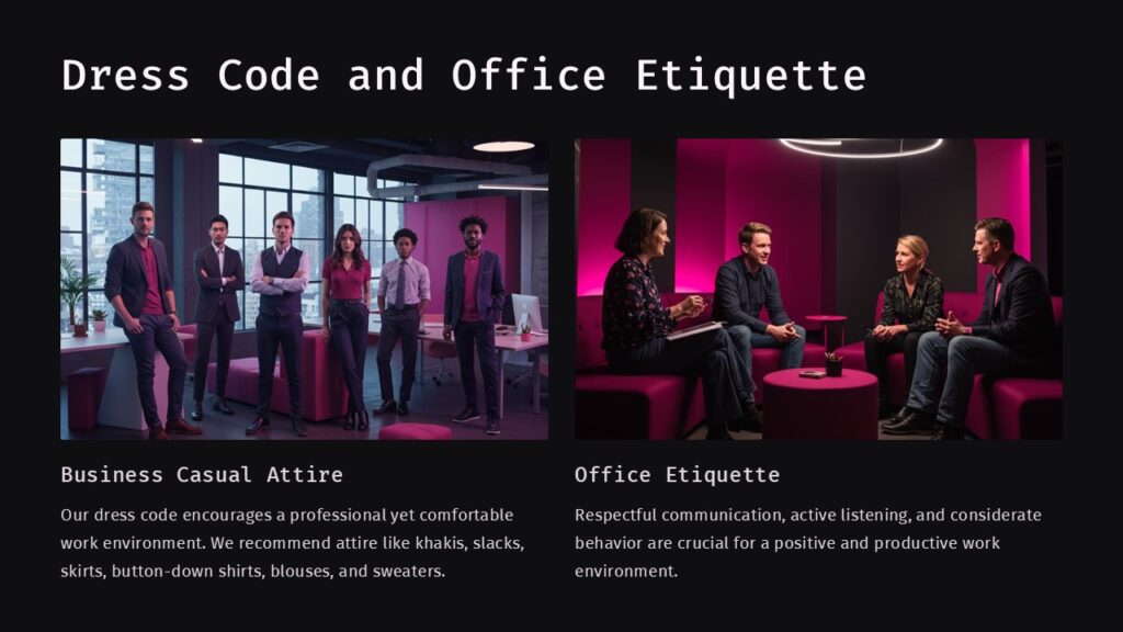 Dress Code and Office Etiquette PowerPoint Presentation : 100% Editable ...