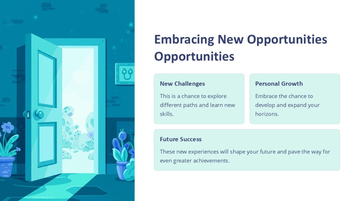 Embracing New Opportunities PowerPoint Presentation : 100% Editable PPTx