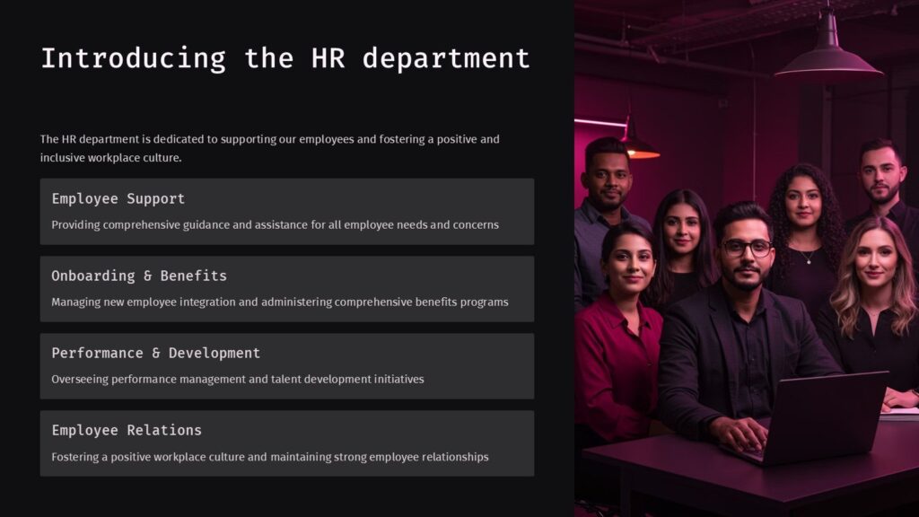 Employee Introduction In Company PowerPoint Template : 100% Editable PPTx