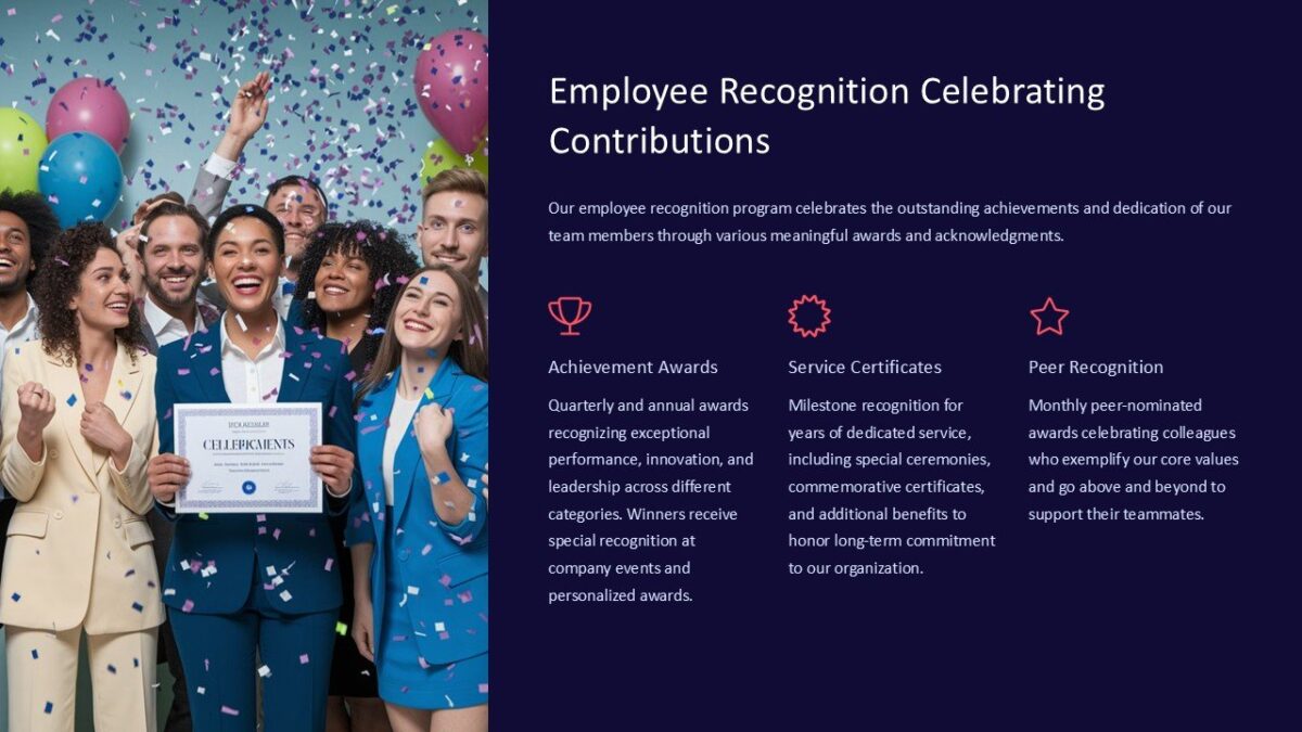 Employee Recognition Celebrating Contributions PowerPoint Presentation : 100% Editable PPTx