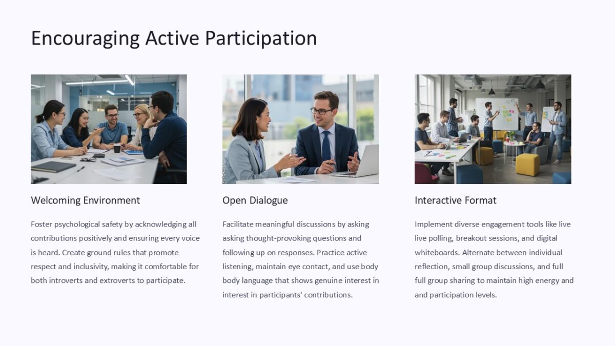 Encouraging Active Participation PowerPoint Presentation : 100% ...