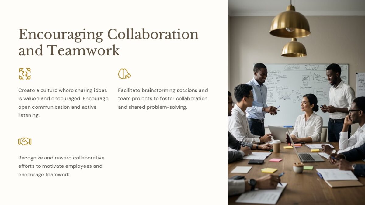 Encouraging Collaboration and Teamwork PowerPoint Presentation : 100% Editable PPTx