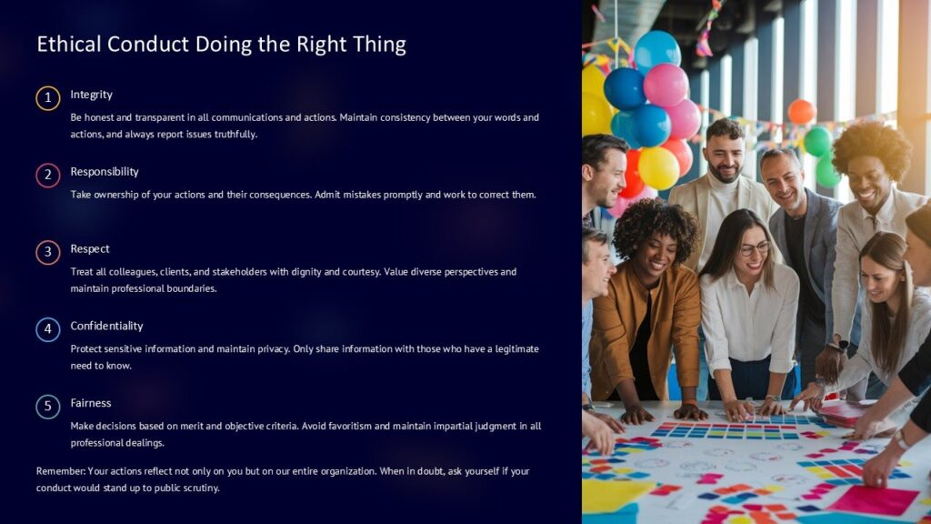 Ethical Conduct Doing the Right Thing PowerPoint Presentation : 100% ...