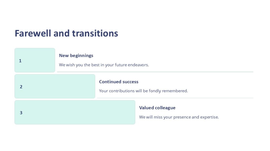 Farewell and transitions PowerPoint Presentation : 100% Editable PPTx