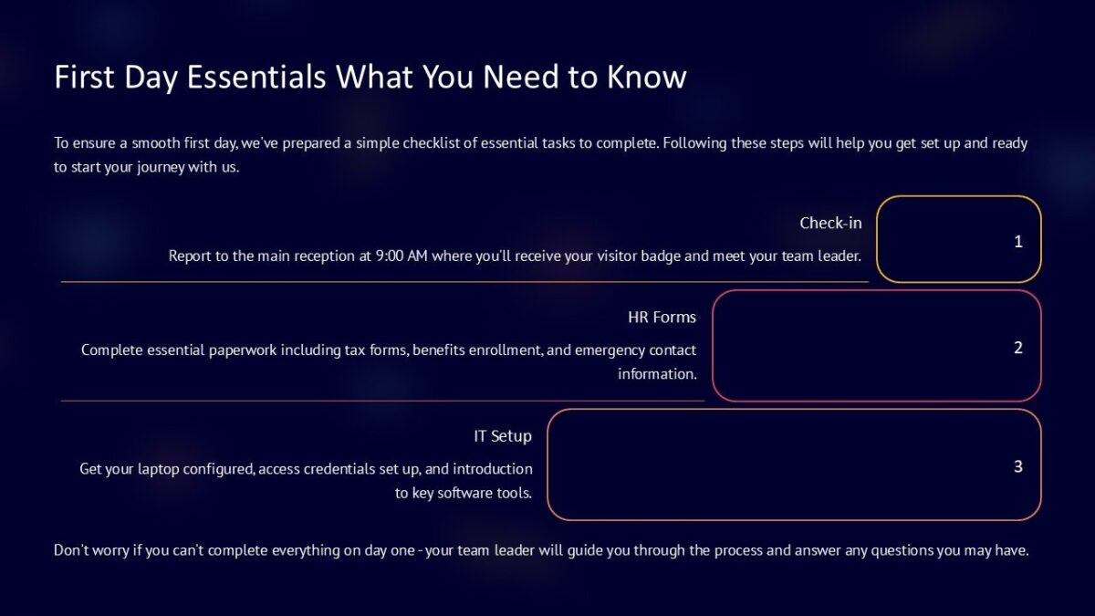 First Day Essentials What You Need to Know PowerPoint Presentation ...