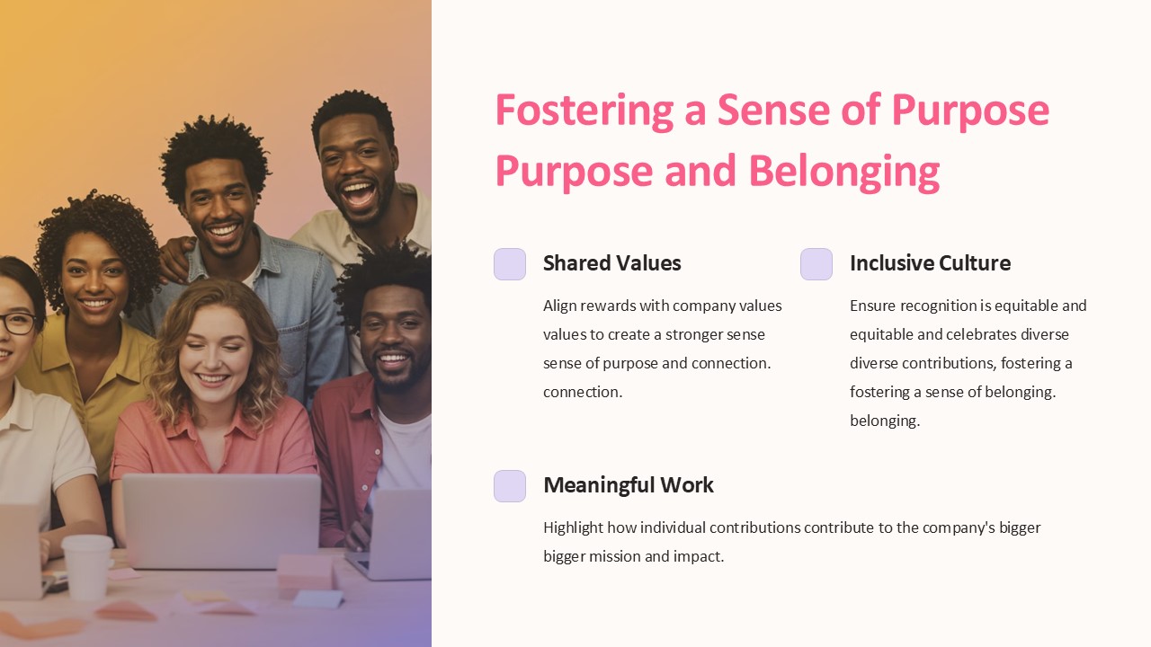 Fostering a Sense of Purpose and Belonging PowerPoint Presentation : 100% Editable PPTx