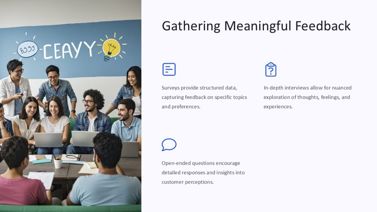 Gathering Meaningful Feedback PowerPoint Presentation : 100% Editable PPTx