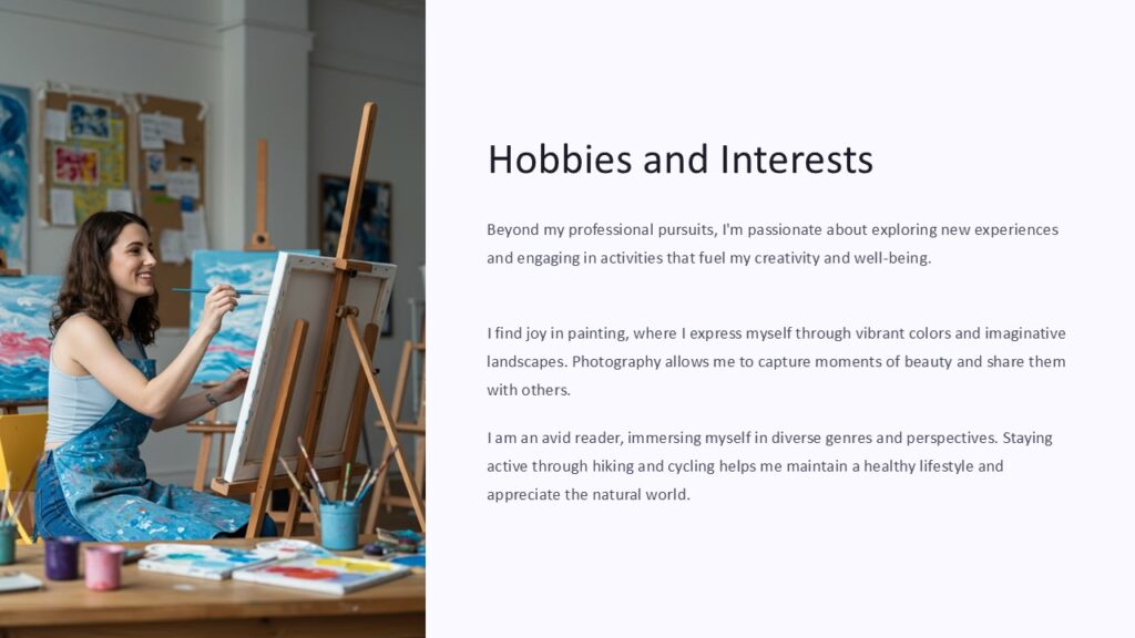 Hobbies and Interests PowerPoint Presentation : 100% Editable PPTx
