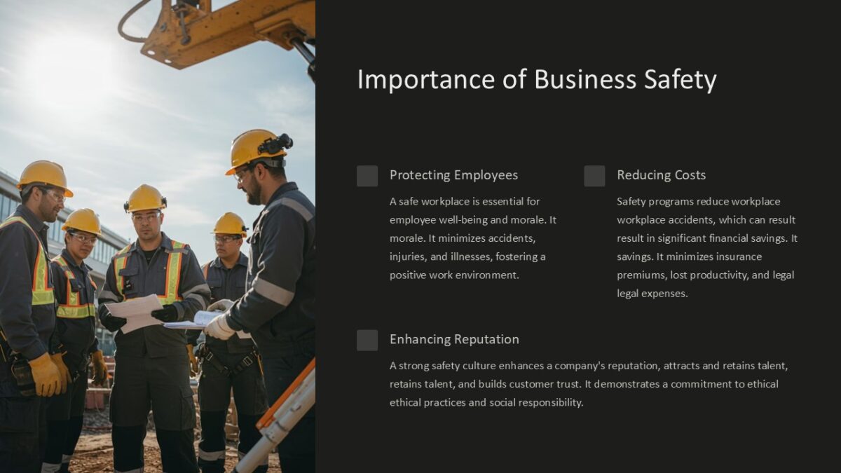 Importance of Business Safety PowerPoint Presentation : 100% Editable PPTx