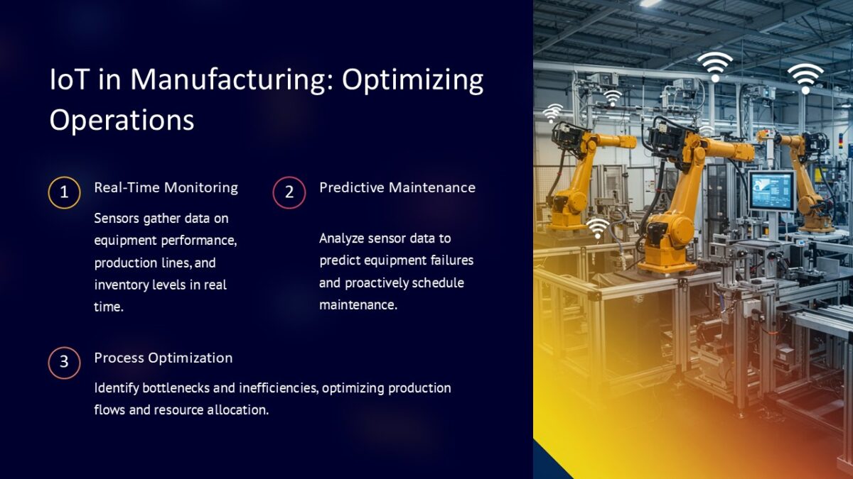 IoT in Manufacturing Optimizing Operations PowerPoint Presentation - PPTUniverse