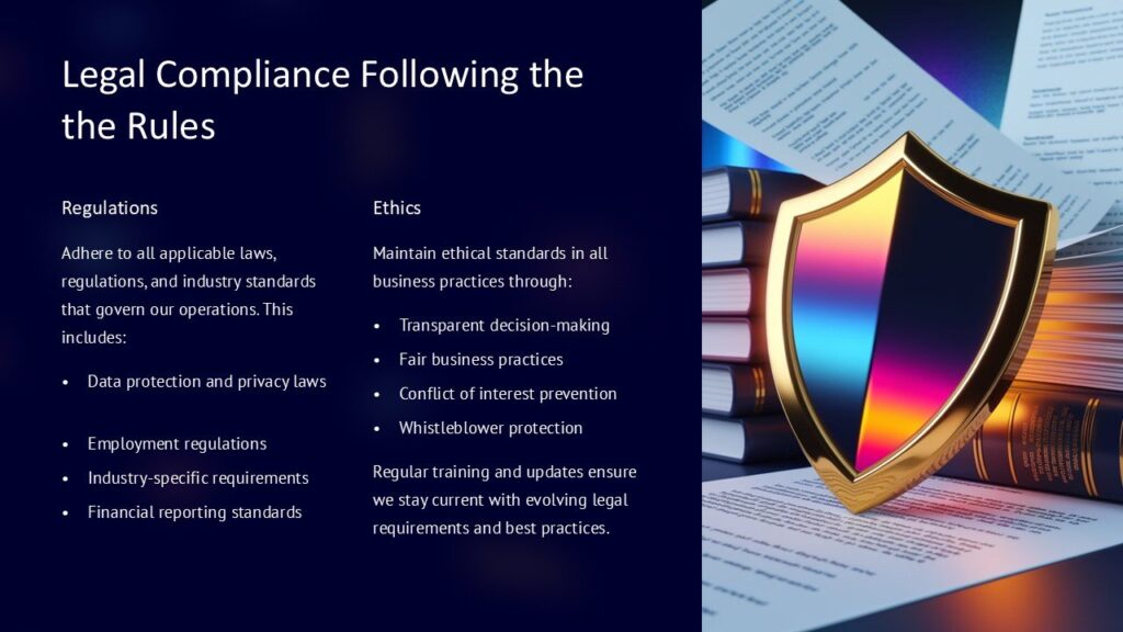 Legal Compliance Following the Rules PowerPoint Presentation : 100% ...