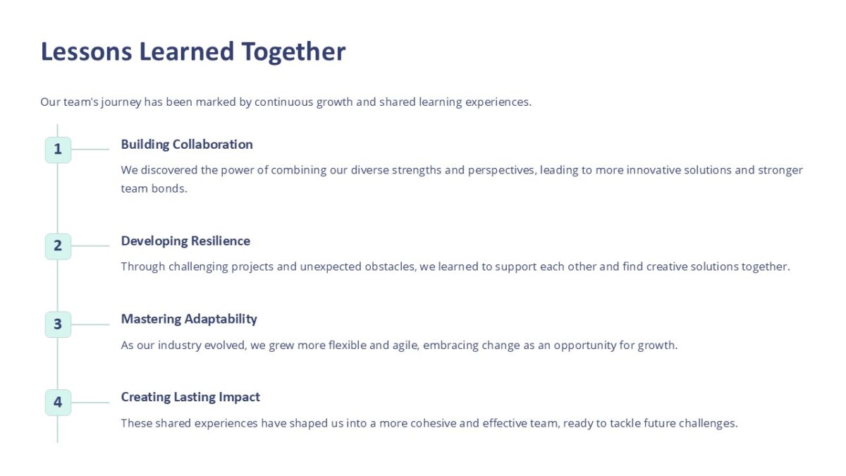 Lessons Learned Together PowerPoint Presentation - PPTUniverse